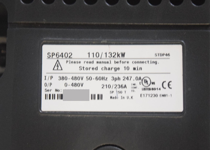 Nidec Control Techniques Unidrive SP6402 110/132 kW Onduleur 210 A ...